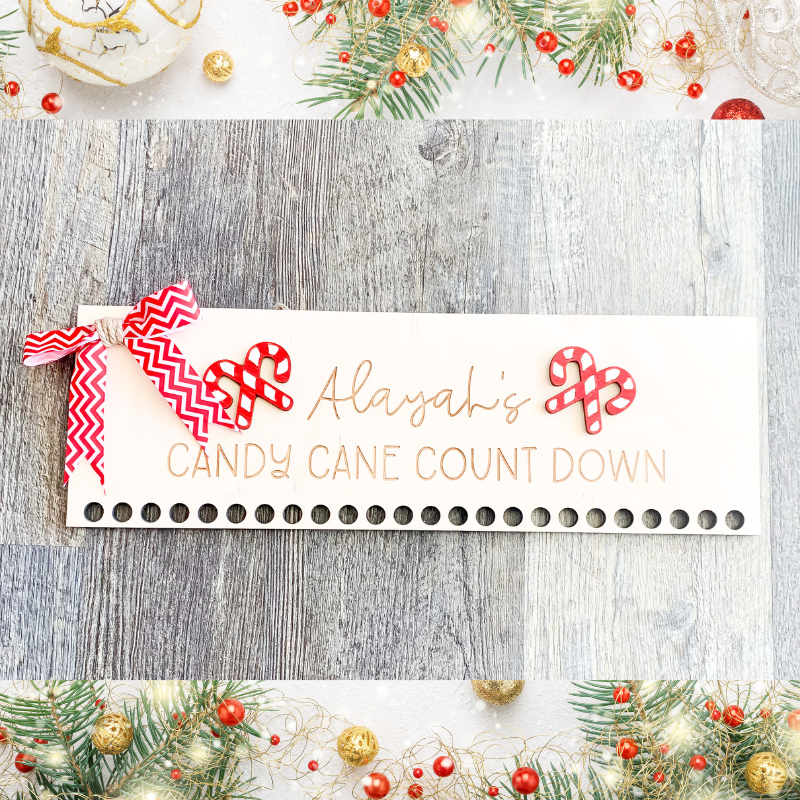 Personalized Candy Cane Countdown Advent Calendar for Christmas – Ten ...