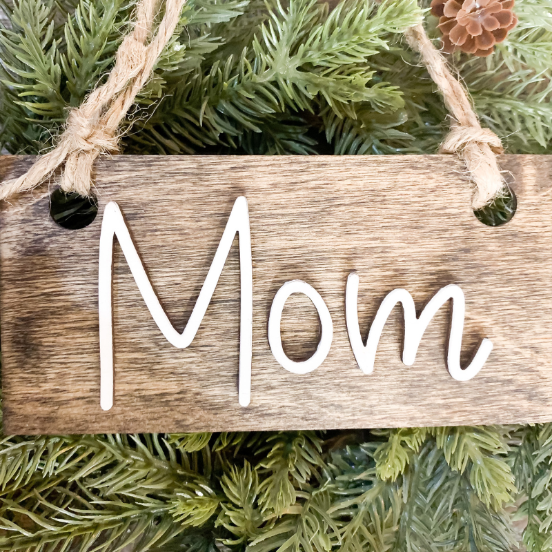 Personalized Farmhouse Style Horizontal Wooden Stocking Name Tag – Ten ...