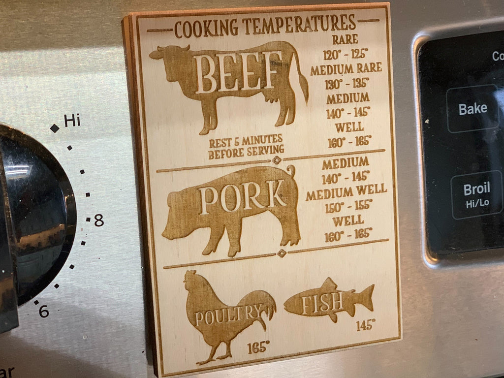 Meat Cooking Temperatures Magnet – Ten Eleven Customs