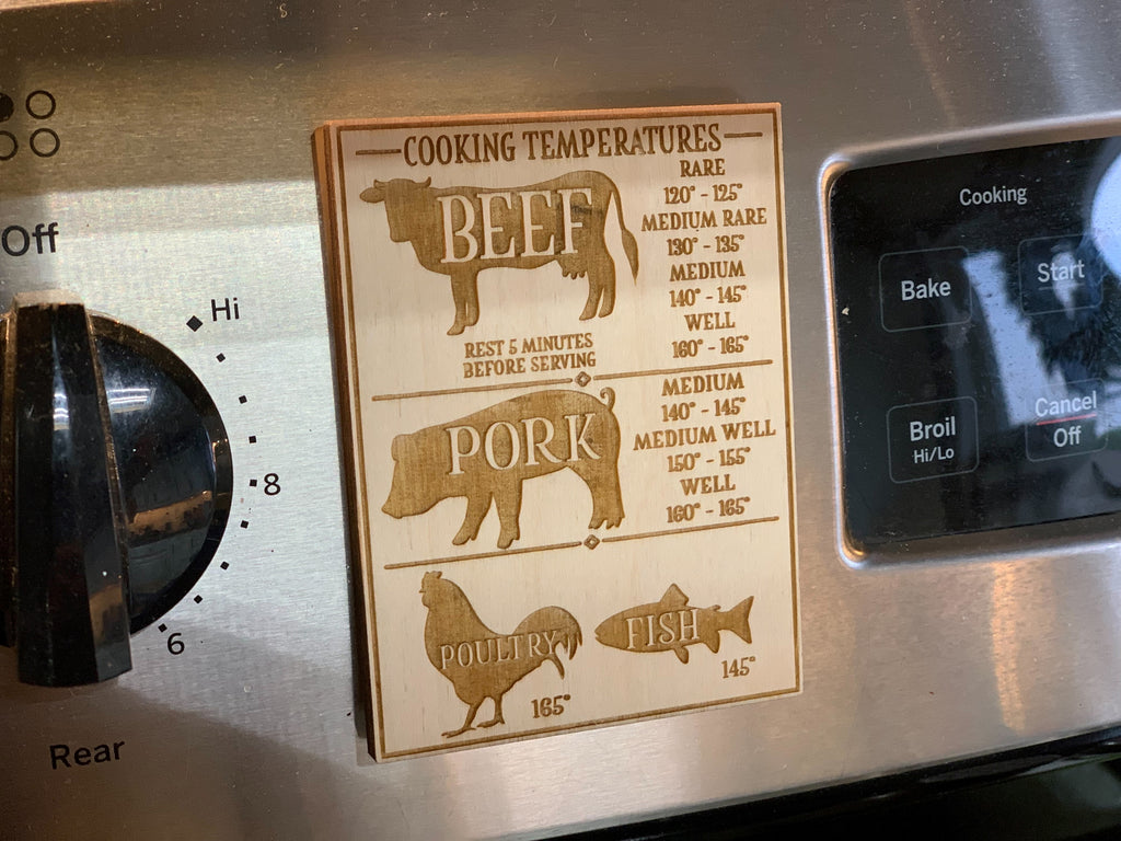 Meat Cooking Temperatures Magnet – Ten Eleven Customs